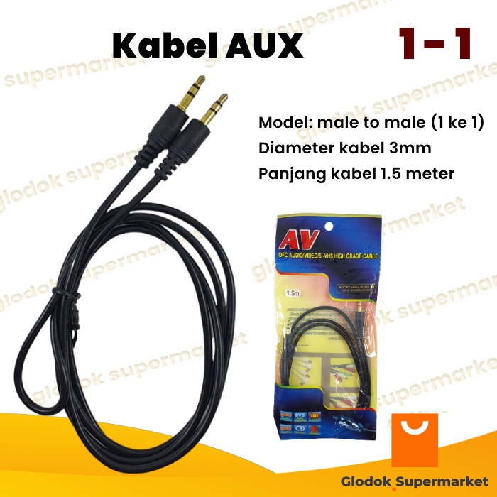 Jual Kabel AUX Audio 3.5mm 1 in 1 Colokan Music Mobil mini to mini ...