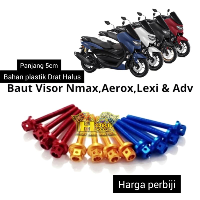 Jual Baut Windshield Visor 6cm Plastik untuk Nmax, Aerox, PCX, ADV, dan ...