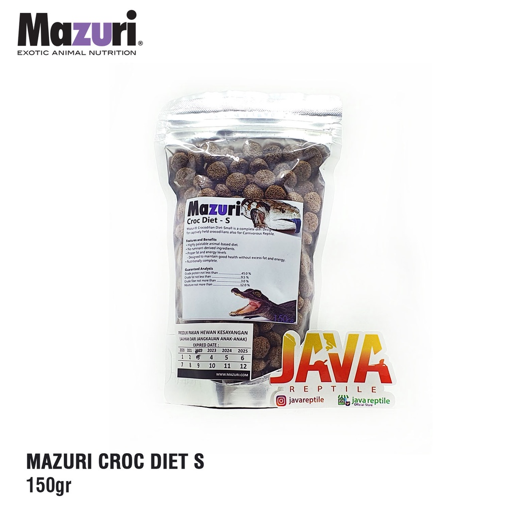 Jual Mazuri Crocodilian Diet 150gr makanan buaya Tegu kura snaping 150 ...