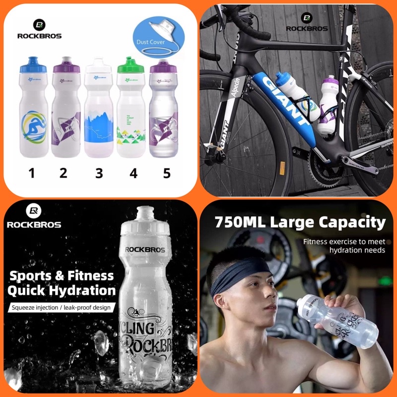 Jual BOTOL MINUM SEPEDA ROCKBROS DCBT69 WATER BOTTLE SPORT 750 ml ...