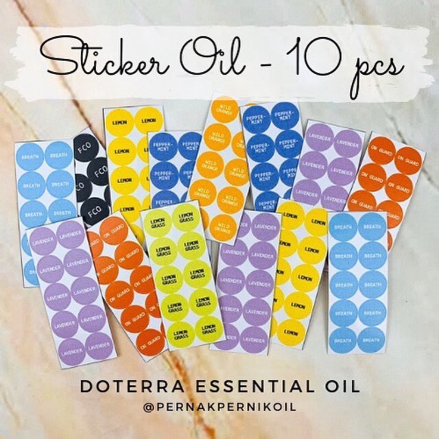 Jual Custom sticker doterra 10pcs label stiker tutup botol essential ...