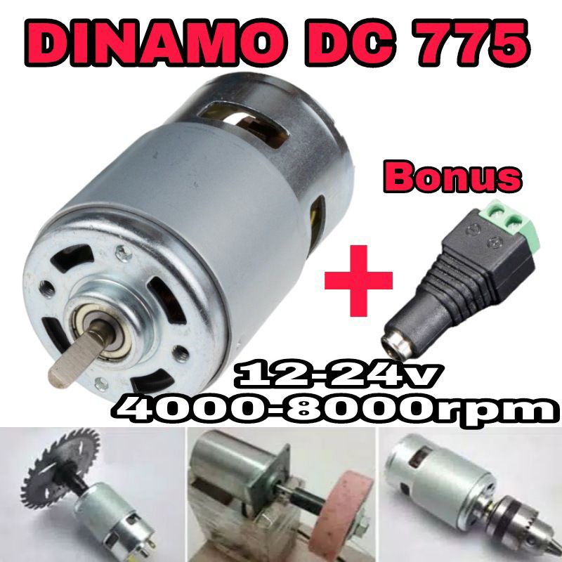 Jual Dinamo dc 12-24v 4000-8000rpm motor 775 high torsi | Shopee Indonesia