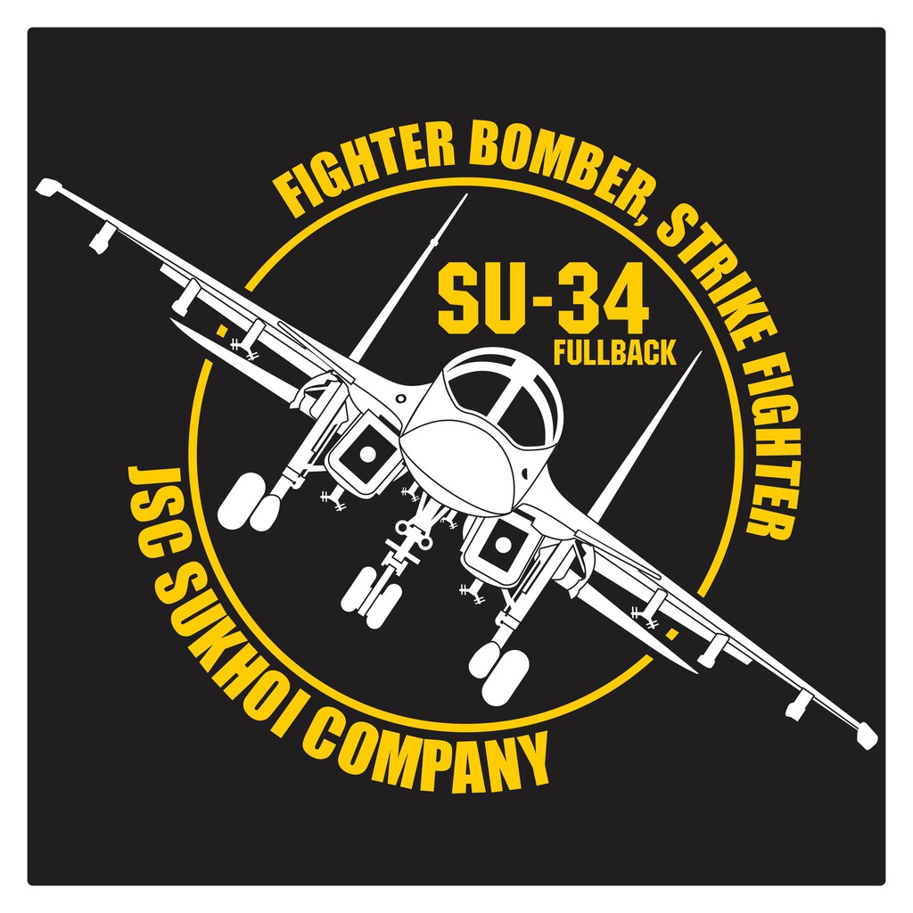 Jual Fullback Sukhoi Su-34 Bomber Aircraft Round Cutting Sticker ...