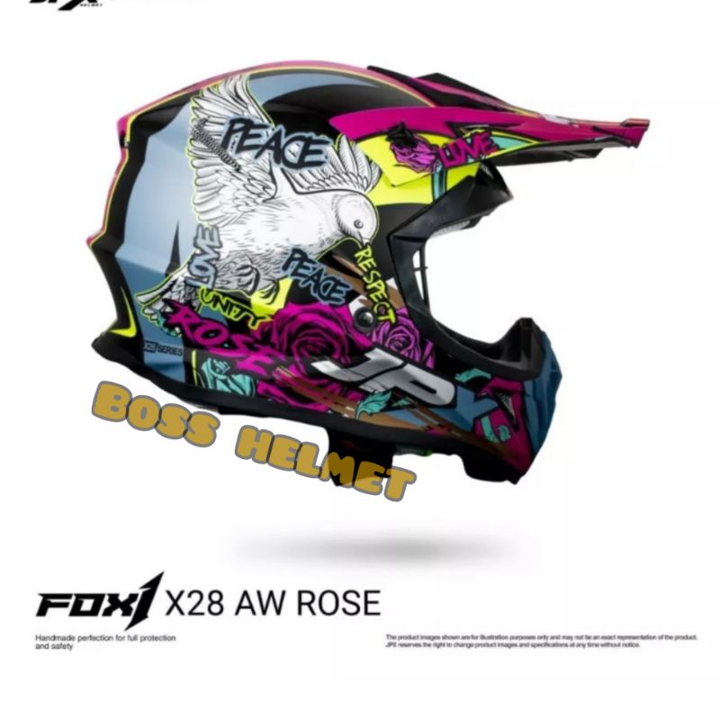 Jual helm Cross Fox 1 X28 Rose Motorcross helm Full Face Original ...
