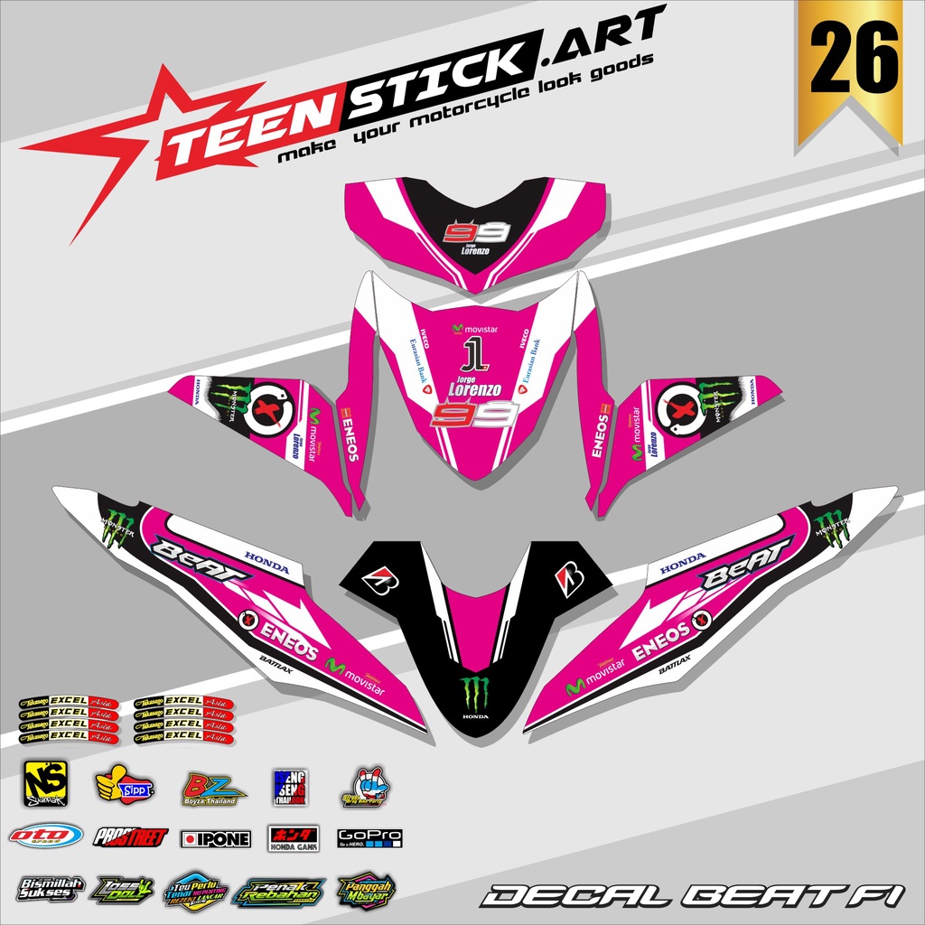 Jual DECAL FULL BODY BEAT FI - DECAL STICKER FULL BLOCK HONDA BEAT FI ...
