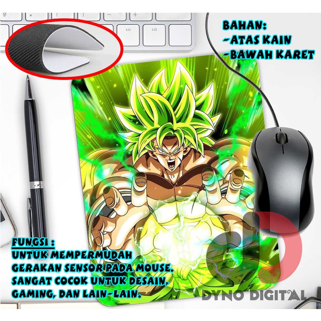 Jual Mouse pad Custom Broly Dragon Ball super BR003 Game Gaming ...