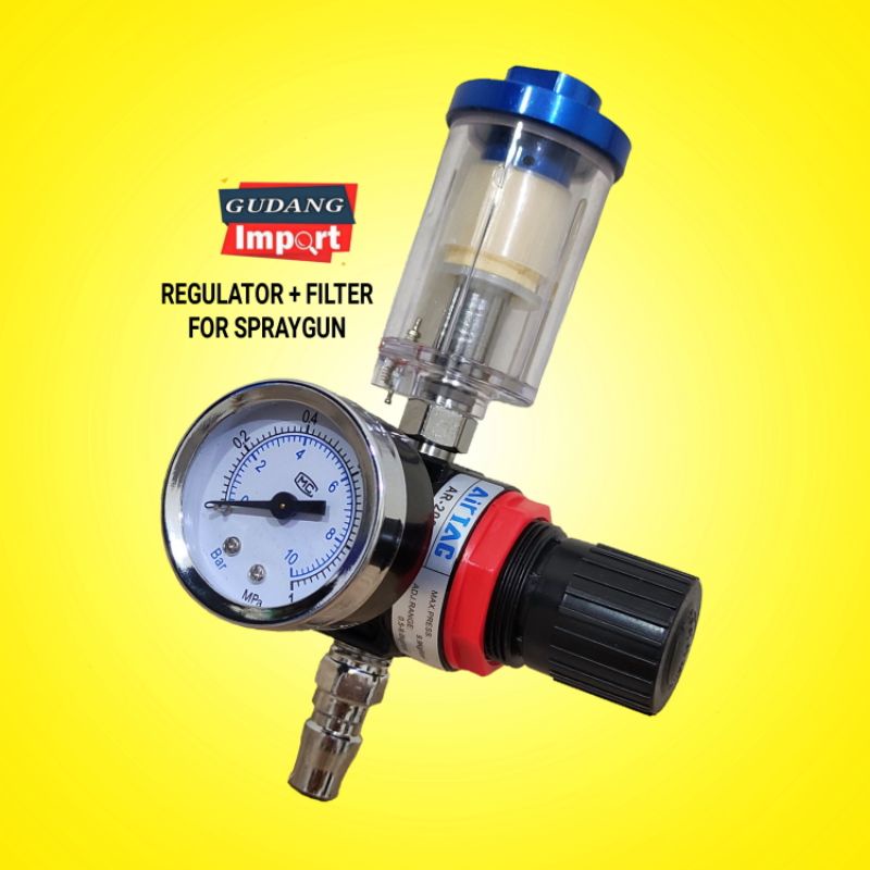 Jual REGULATOR FILTER PENGATUR TEKANAN ANGIN SPRAYGUN SPRAY GUN WATER ...