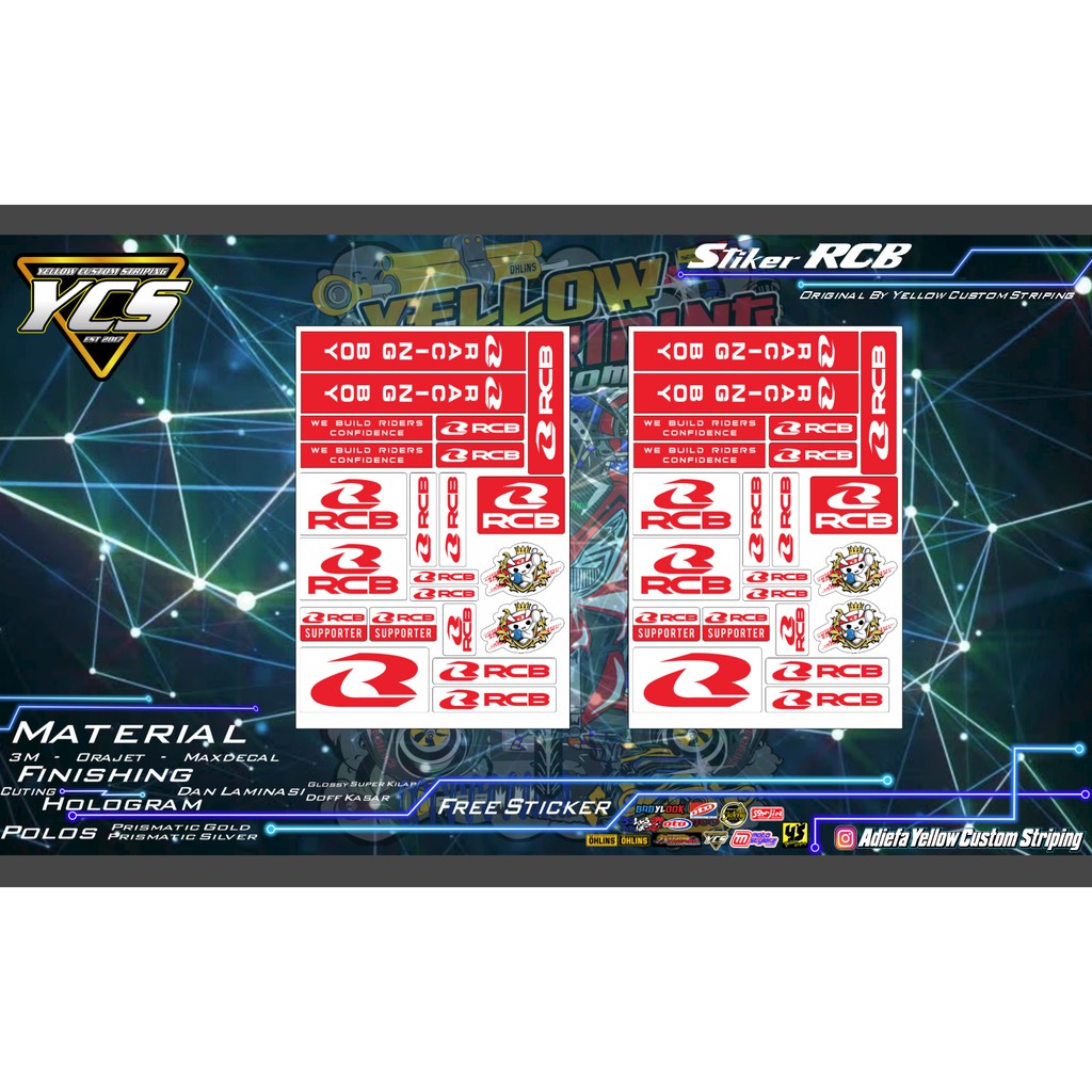 Jual STIKER RCB RACING | Shopee Indonesia