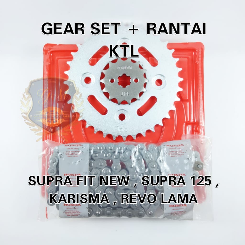 Jual ORIGINAL GEAR SET + PLUS RANTAI SUPRA FIT NEW KTL HONDA SUPRA 125 KARISMA REVO LAMA ...