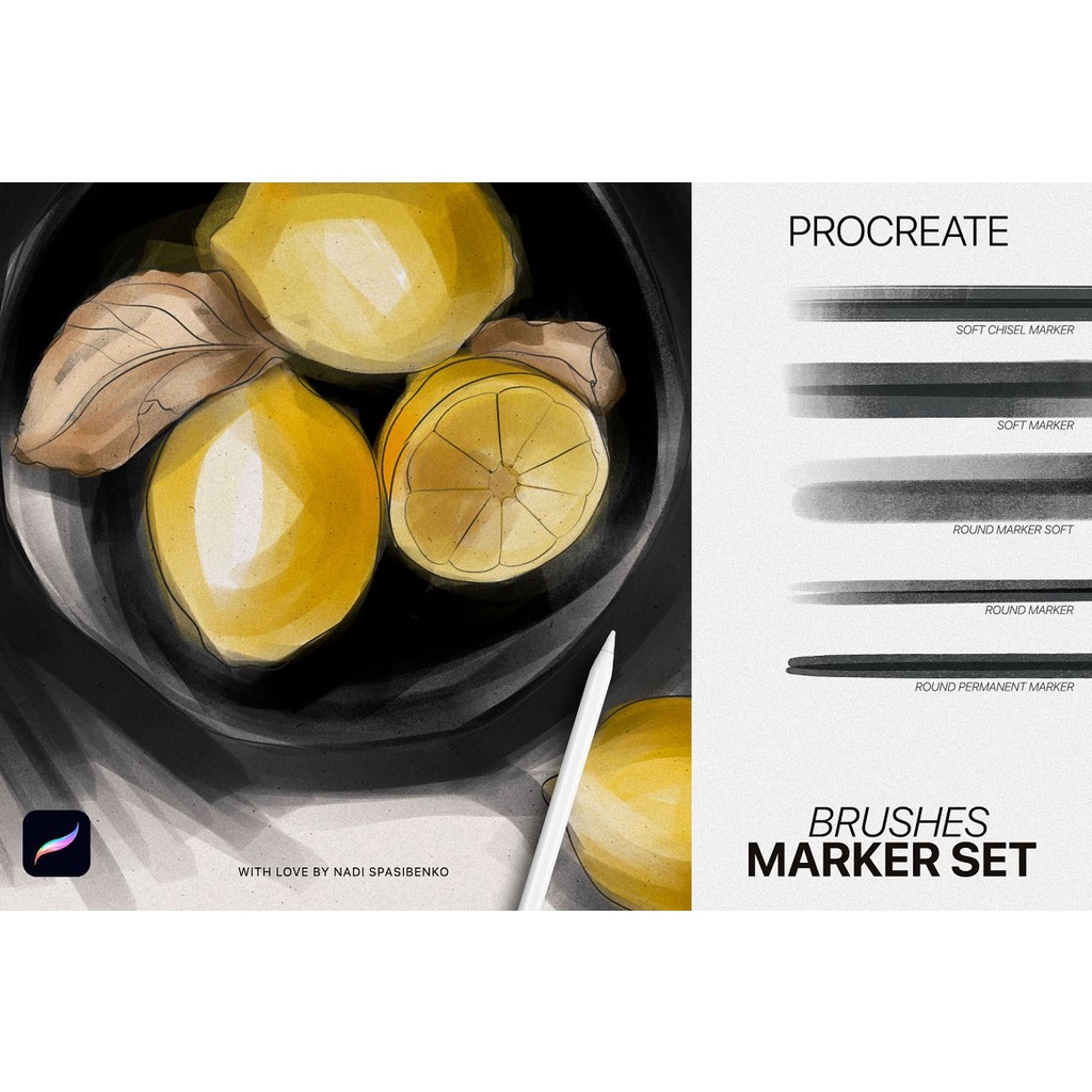 Jual Procreate Brush - Realistic Marker for Procreate (+ Paper Texture ...