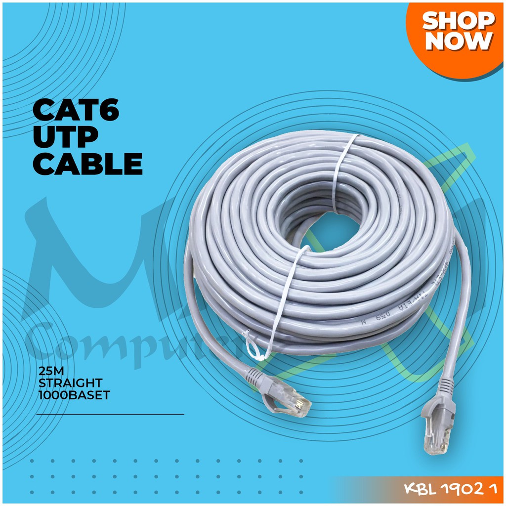 Jual CAT6 25M UTP Cable Networking Straight-Through Kabel LAN Cat 6 ...