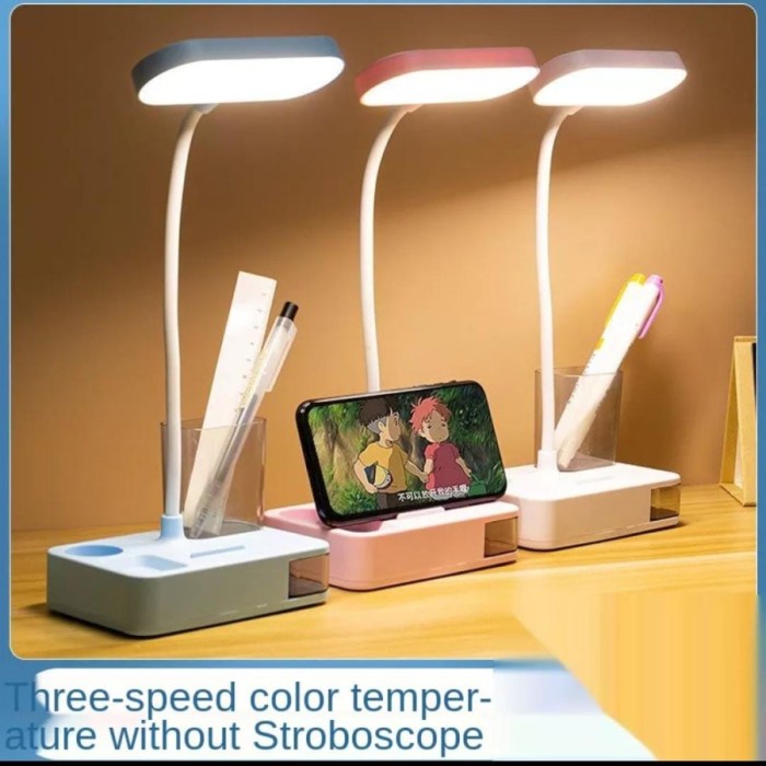 Jual Lampu Meja Belajar 28 LED Plus Tatakan Pen HP Lampu HT2 6 WATT ...