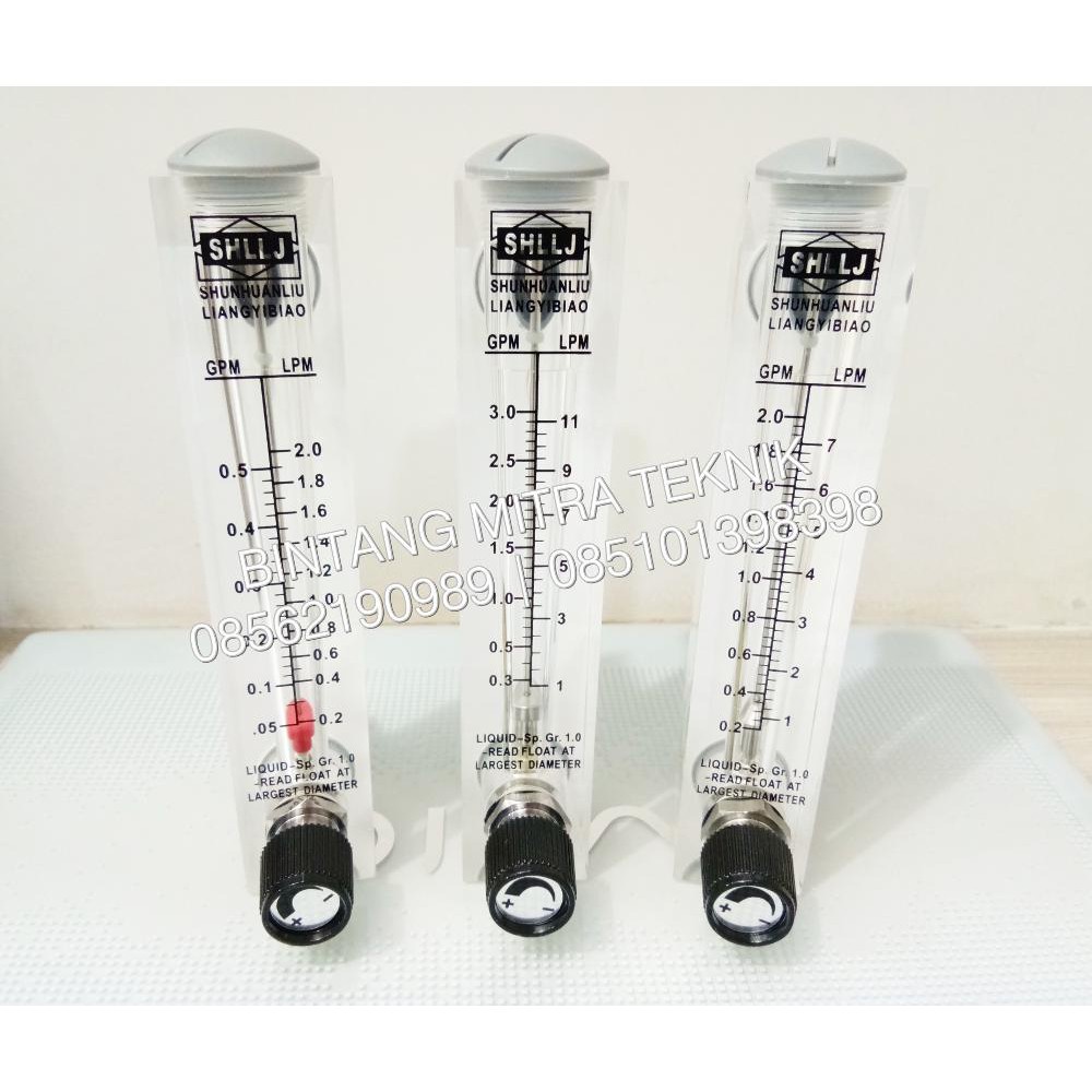 Jual ROTAMETER FLOWMETER AIR 0.5 INCH DRAT WITH CONTROL 0.2 - 2 LPM ...
