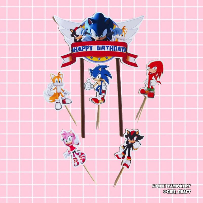 Jual Cake Topper SONIC / Topper Kue SONIC / Hiasan Kue SONIC / SONIC ...