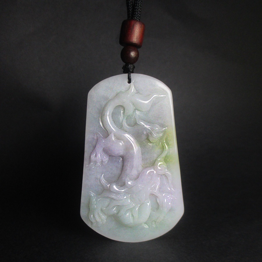 Jual Giok 3 Warna Lavender Green White Jadeite Burma Type A Necklace ...
