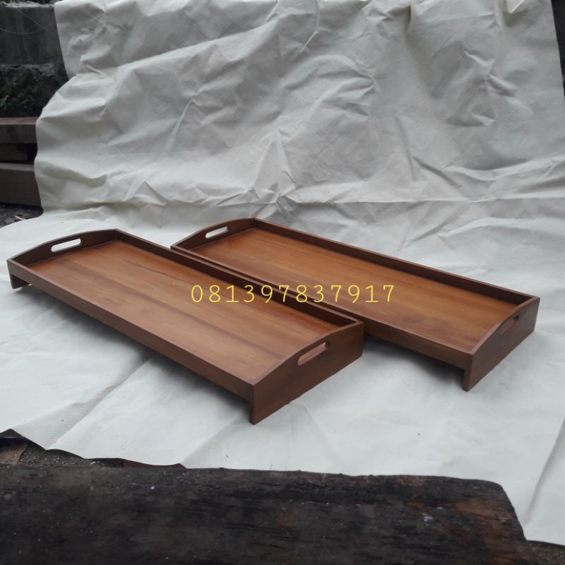 Jual Nampan Baki Tray Display kayu Jati 50 x 28 cm | Shopee Indonesia