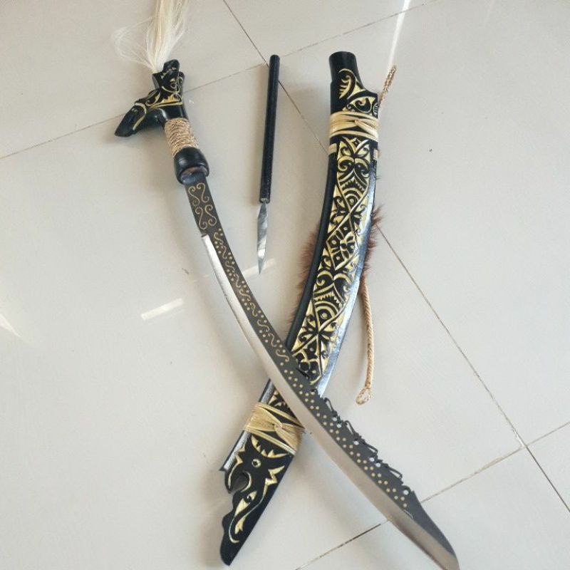 Jual Mandau Jimpol Ukir Panjang 80cm – Aksesori Etnik Dayak, Bilah ...