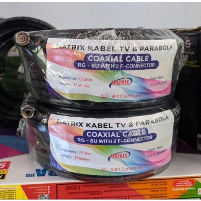 Jual Kabel Matrix TV & Parabola RG6 15m+2F connector | Shopee Indonesia