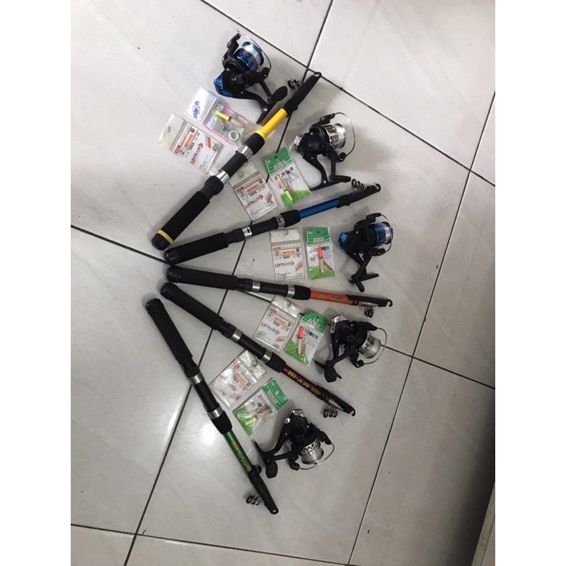 Jual joran set antena + reel atom komplit | Shopee Indonesia