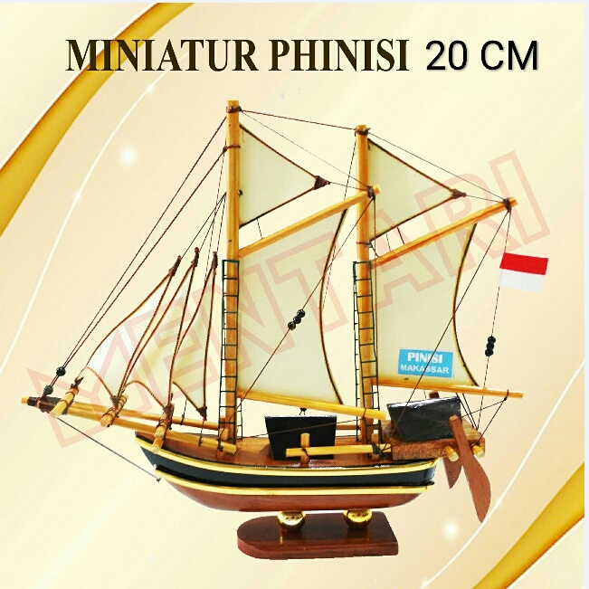 Jual Miniatur Perahu Phinisi Makassar 23 cm | Shopee Indonesia
