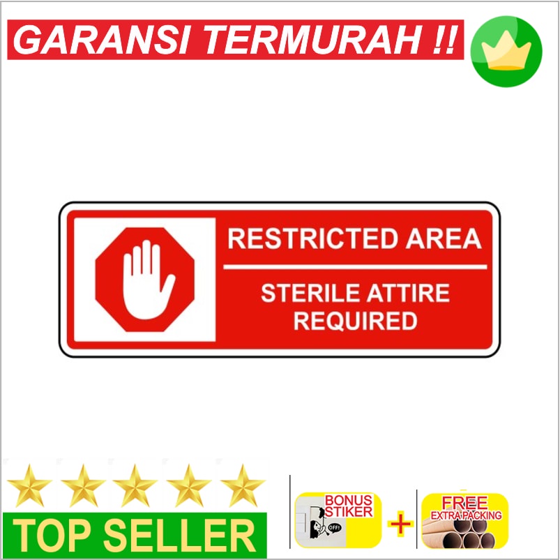 Jual Murah Rambu Akrilik Restricted Area 30cm x 10cm Acrylic 2mm Keren ...