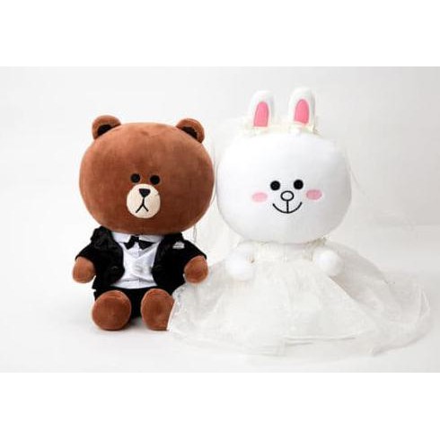 Jual Boneka Line Brown & Cony Wedding Dolls 30Cm | Shopee Indonesia
