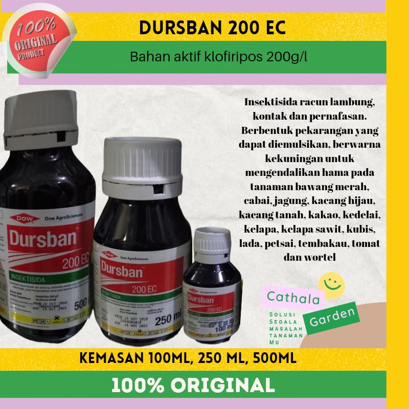 Jual DURSBAN 200 EC KEMASAN 250 ML | INSEKTISIDA PEMBASMI HAMA UNTUK ...