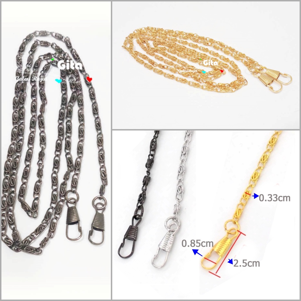 Jual Rantai Tas Bahan Craft DIY/Rantai Tas Ulir/Rantai Dompet/Tali ...