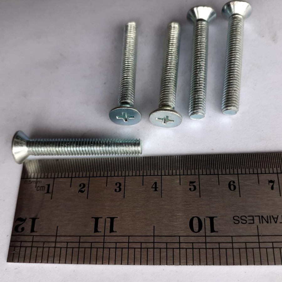 Jual BAUT JF M5X35 FLAT HEAD M5 X 35 PANJANG 3,5CM 3,5 CM 5X35 5 X 35 MM OBENG PLUS SEKRUP MESIN ...