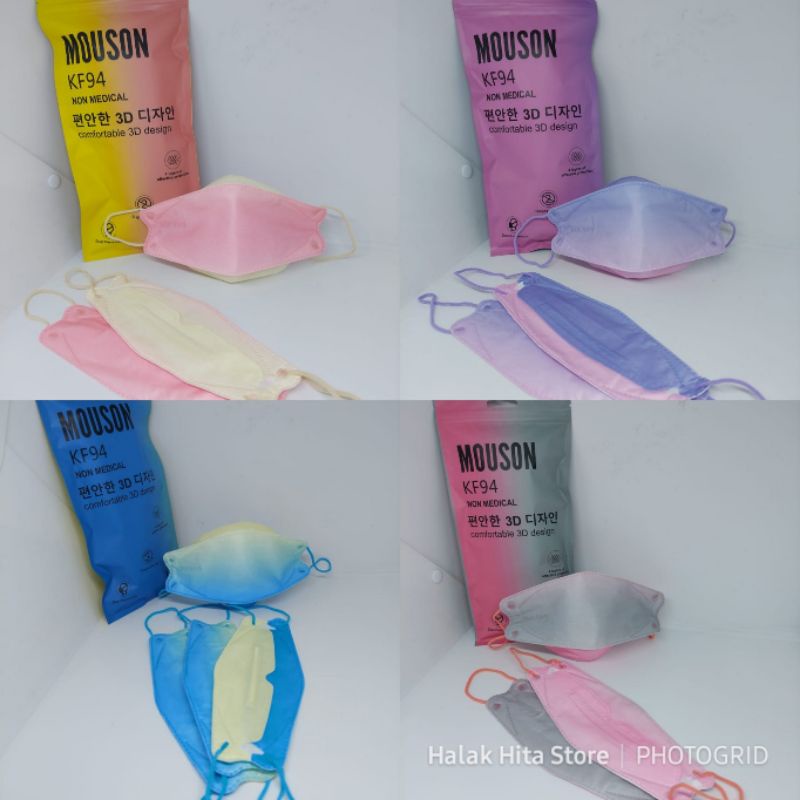 Jual MASKER KF94 MOUSON GRADASI WARNA WARNI CERAH DAN UNIK UNTUK DEWASA ...