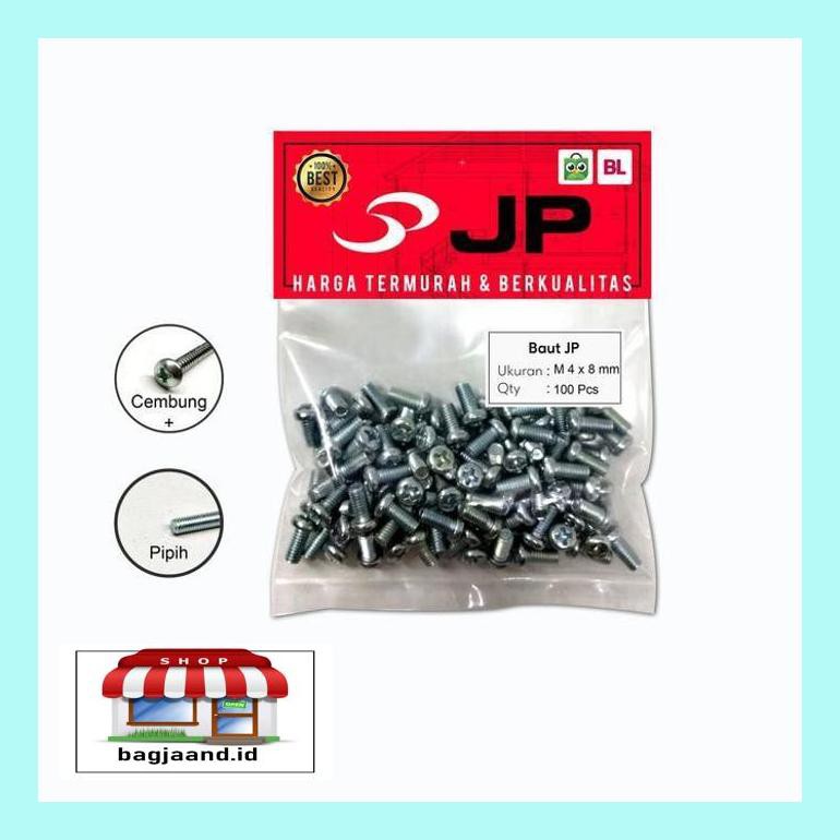 Jual Bmgdnm Baut Jp M 4 X 8 Mm - Sekrup Skrup Baut Jp 4X8 Isi 100 Pcs ...