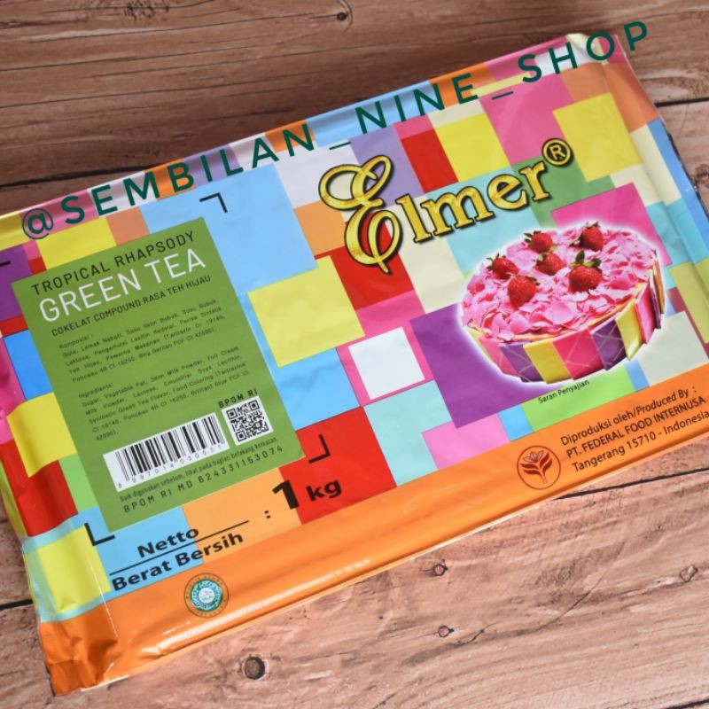 Jual ELMER GREEN TEA Chocolate COMPOUND 1KG Cokelat Compound MATCHA ...
