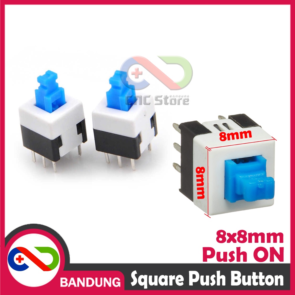Jual BLUE & BLACK CAP SQUARE PUSH BUTTON 8X8MM SWITCH | Shopee Indonesia