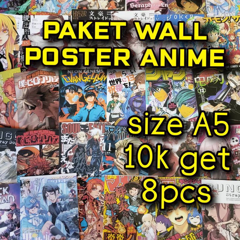 Jual poster anime 15x22cm wall collage poster isi 8pcs | Shopee Indonesia