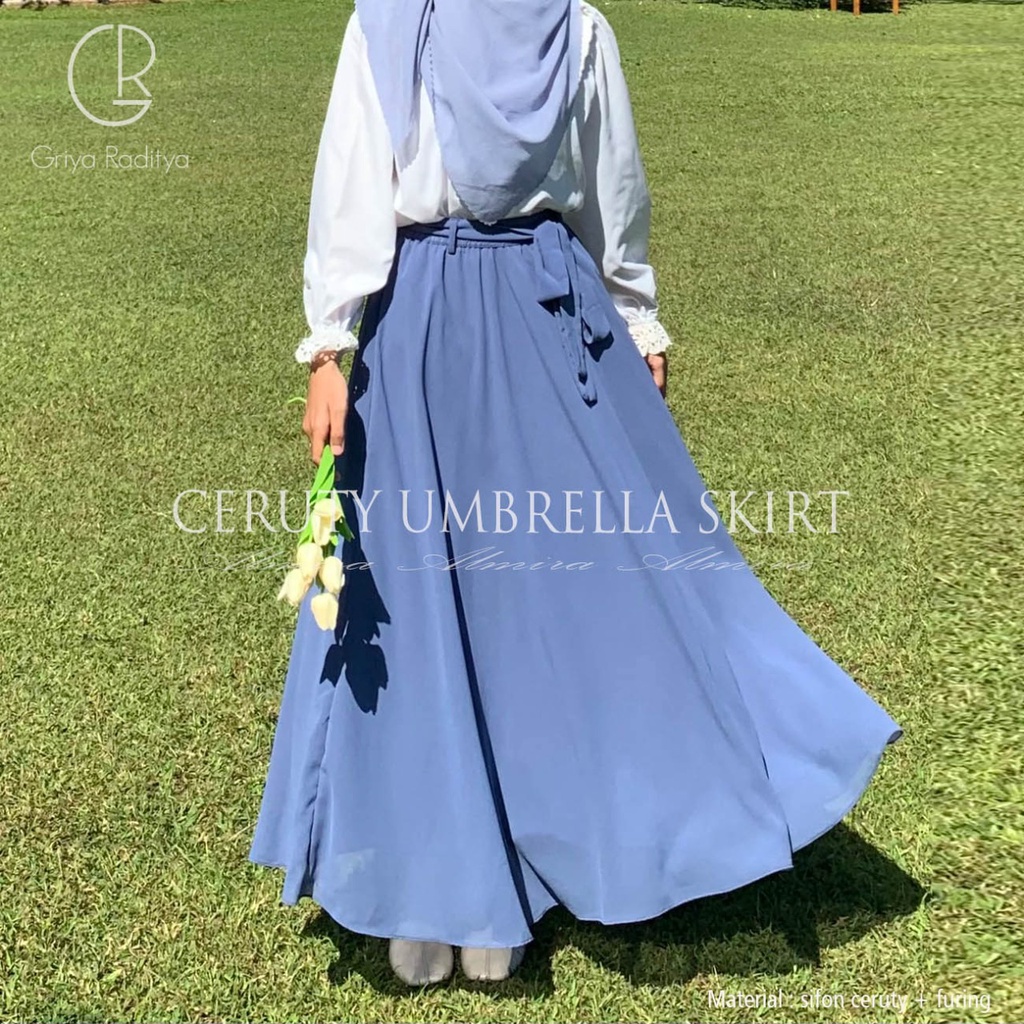 Jual Rok Sifon Panjang Model Payung Lebar Chiffon Ceruty Umbrella Skirt ...