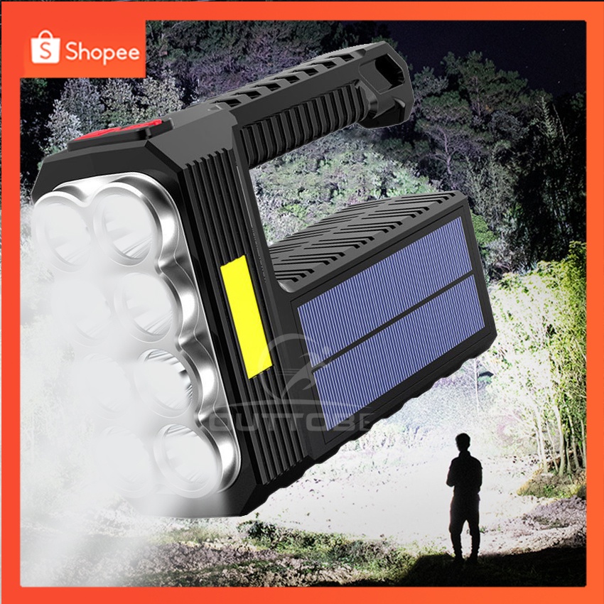 Jual (Dalam Stok, Dikirim Dari Jakarta)Solar isi ulang USB bidang senter cahaya yang kuat, ultra ...