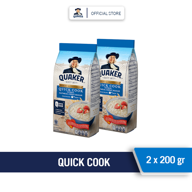 Jual Quaker Quick Cooking Oatmeal 200 gr - Twin Pack | Shopee Indonesia