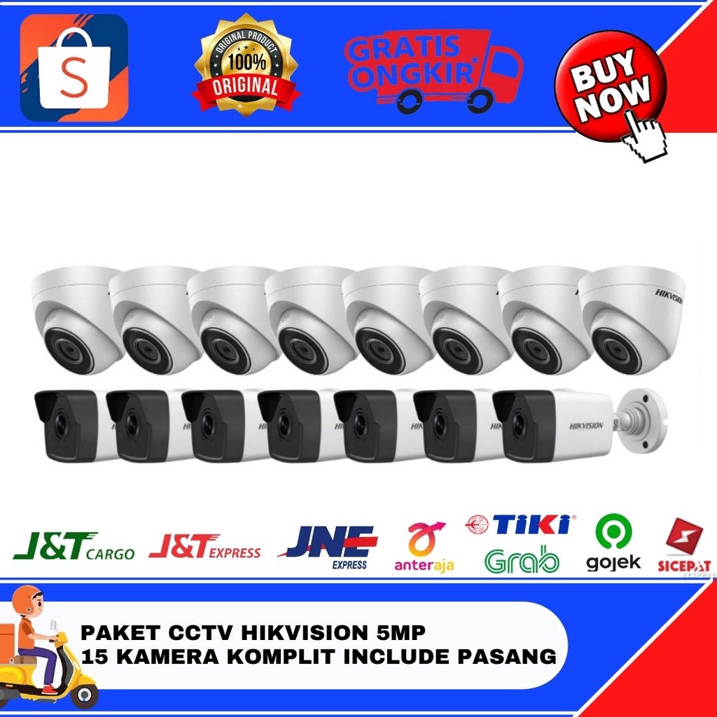Jual PAKET CCTV + PASANG MERK HIKVISION 5 MEGAPIXEL 16 CHANNEL 15 ...