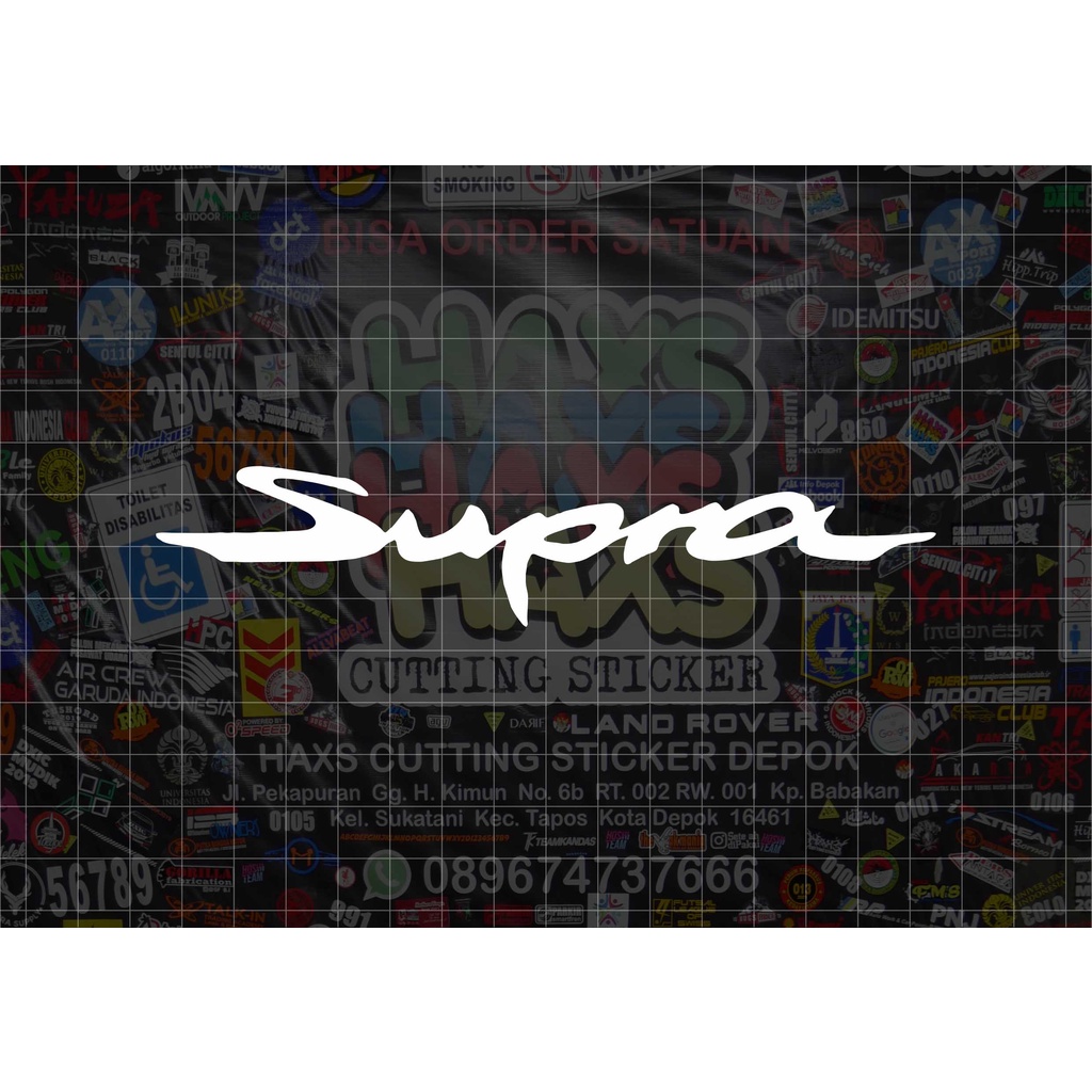Jual Cutting Sticker Tulisan Supra Ukuran 15 Cm Untuk Motor Mobil ...