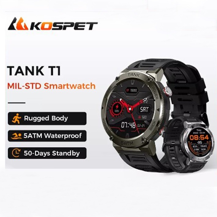 Jual KOSPET TANK T1 Smartwatch Rugged Outdoor Bluetooth Smart Watch ...