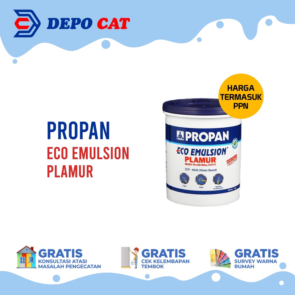 Jual Plamir Tembok Propan Eco Plamur White 1KG | Shopee Indonesia