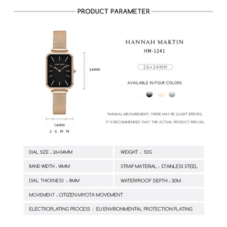 Jual HANNAH MARTIN Jam Tangan Wanita 100% Original Fashion CEWEK Tahan ...