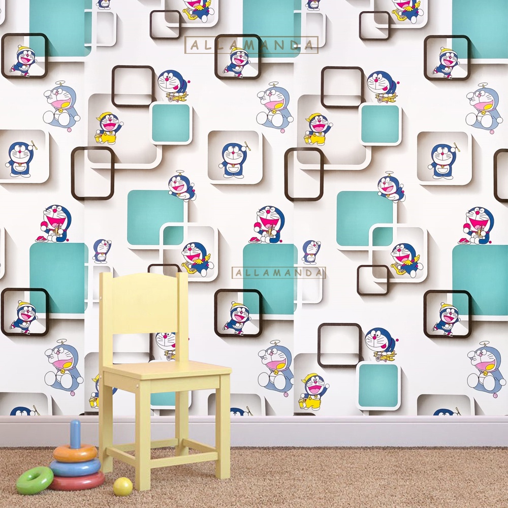 Jual Wallpaper 3D Dinding Kamar Anak Cowok D0R43M0N KOTAK Walpaper ...