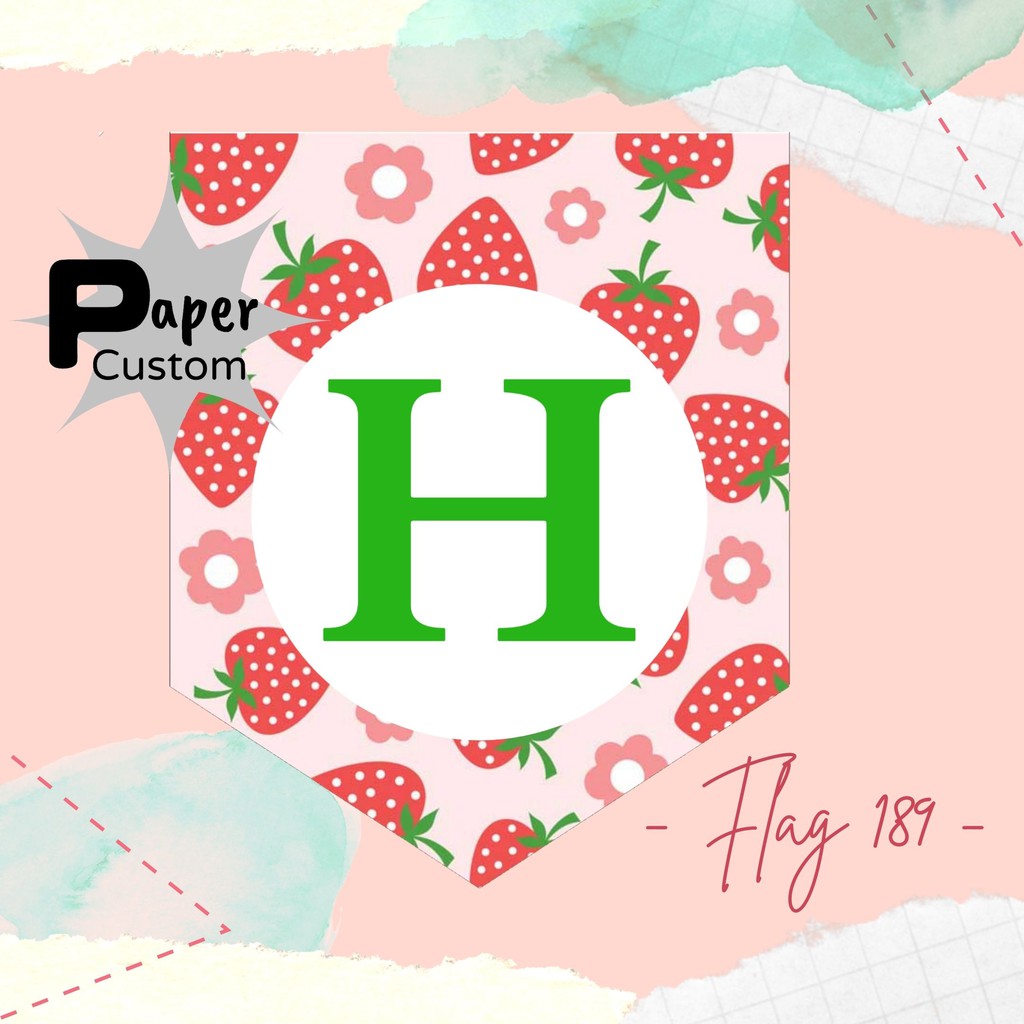 Jual BUNTING FLAG TEMA STRAWBERRY | Shopee Indonesia