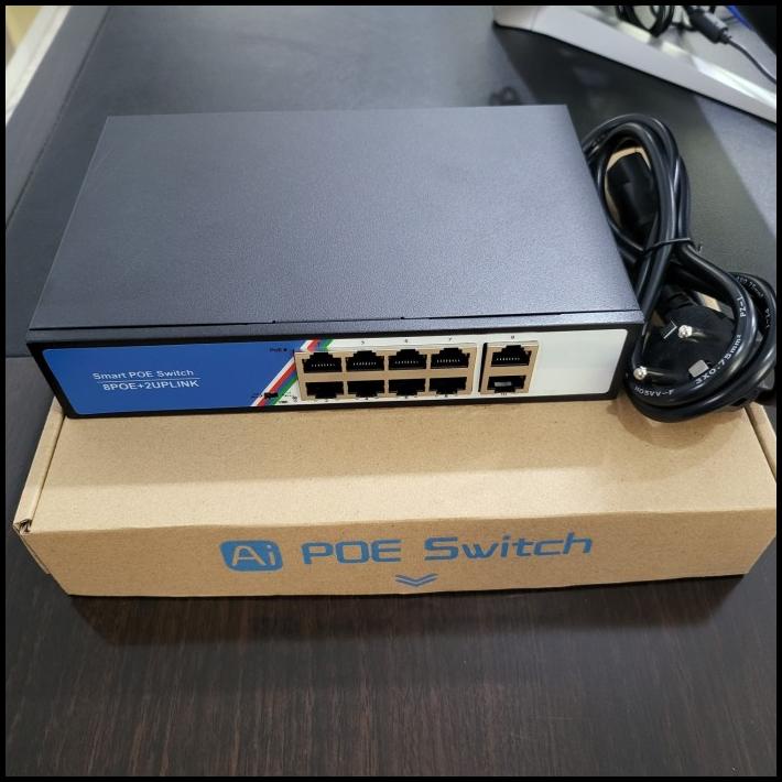 Jual Switch Hub Poe 8 Ports Plus 2 Ports Uplink 100Mbps Full Poe ...
