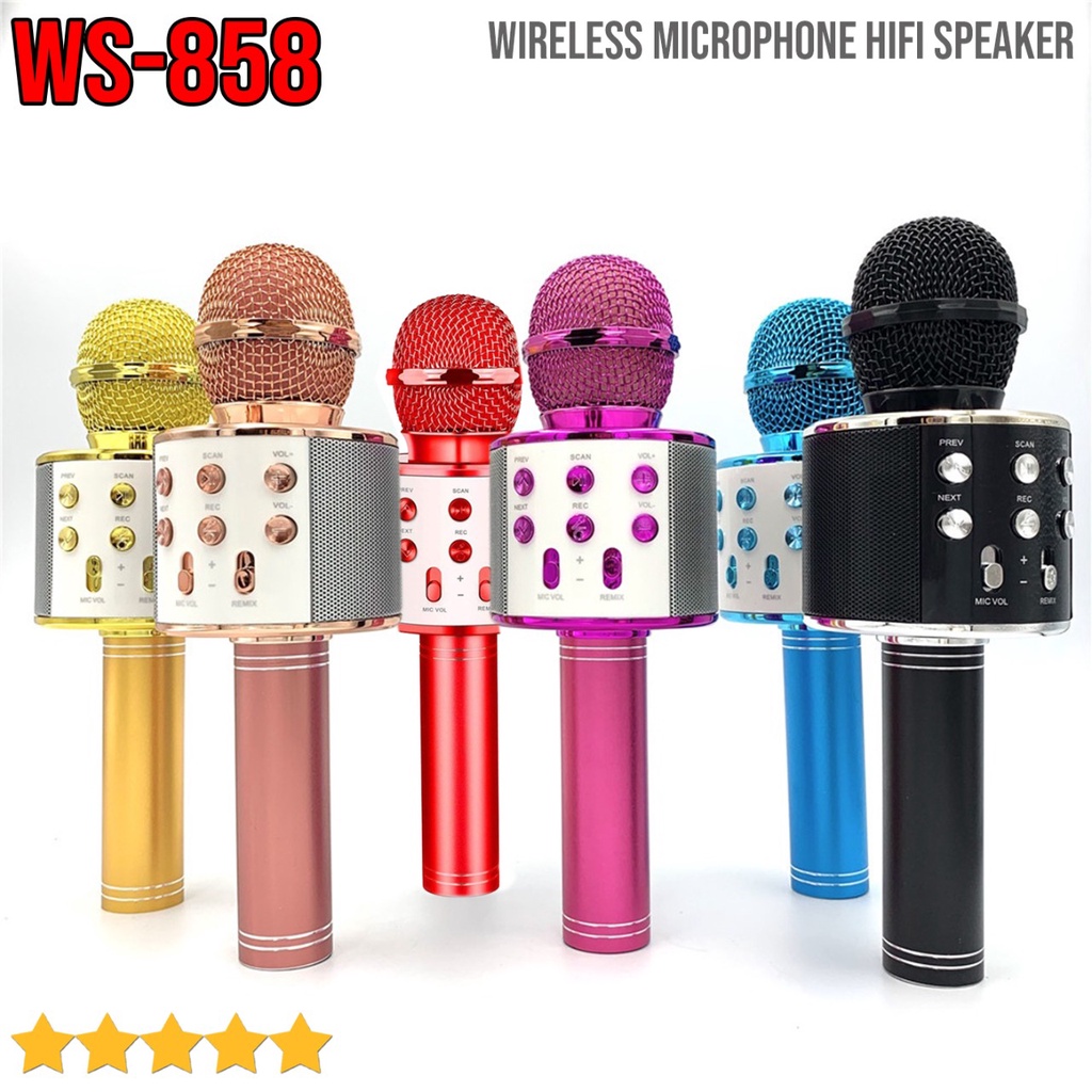 Jual Mic Karaoke Mikrofon Original Wireless Bluetooth Mic Smule ERRLY WSTER W-STER WS858 WS-858 ...