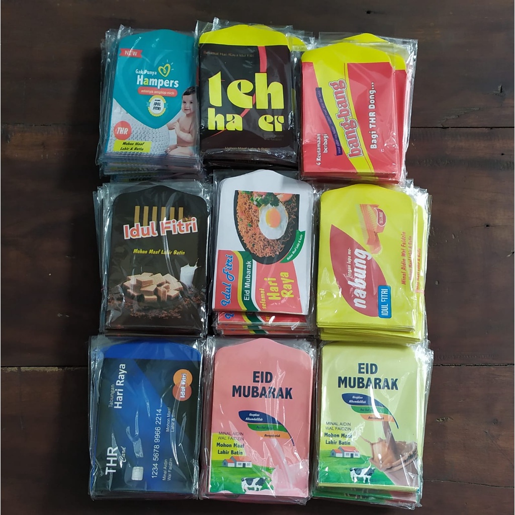 Jual 100 AMPLOP ANGPAU LEBARAN GAMBAR SNACK MURAH TERLARIS SUDAH DI LEM ...