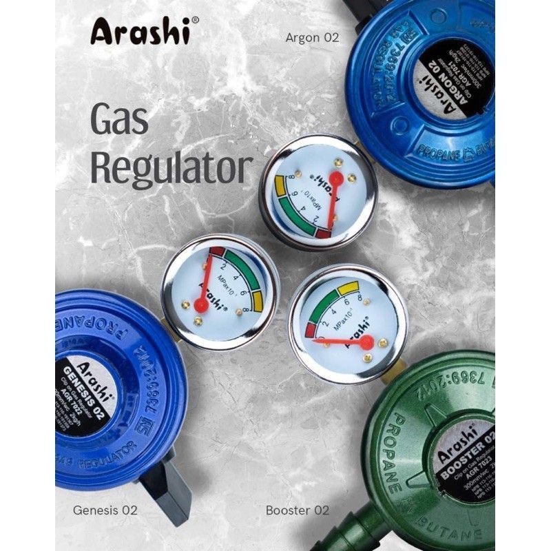 Jual Kepala REGULATOR Gas LPG ARASHI Genesis Booster Argon 02 + Meter ...
