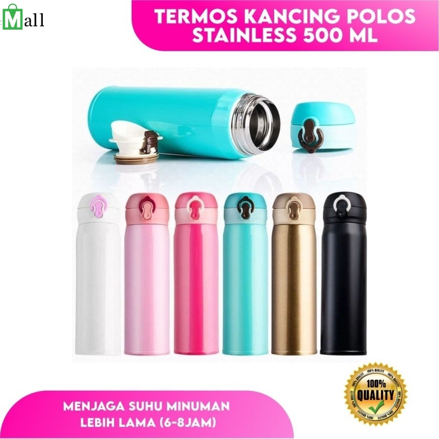 Jual Termos Tumblr Air Minum Kancing Polos Stainless Steel 500ml ...