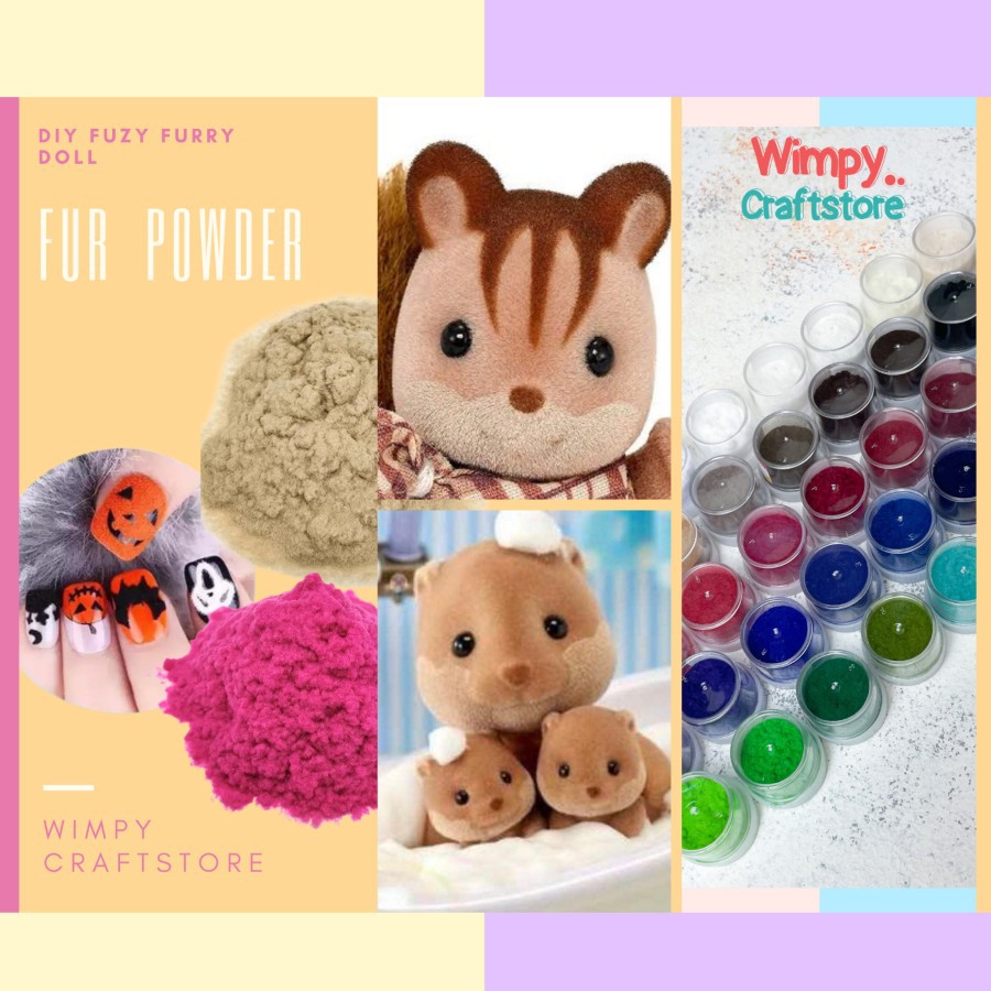 Jual Wimpy Fur Powder Bulu Boneka Sylvanian Kain Velvet Flocking Suede ...